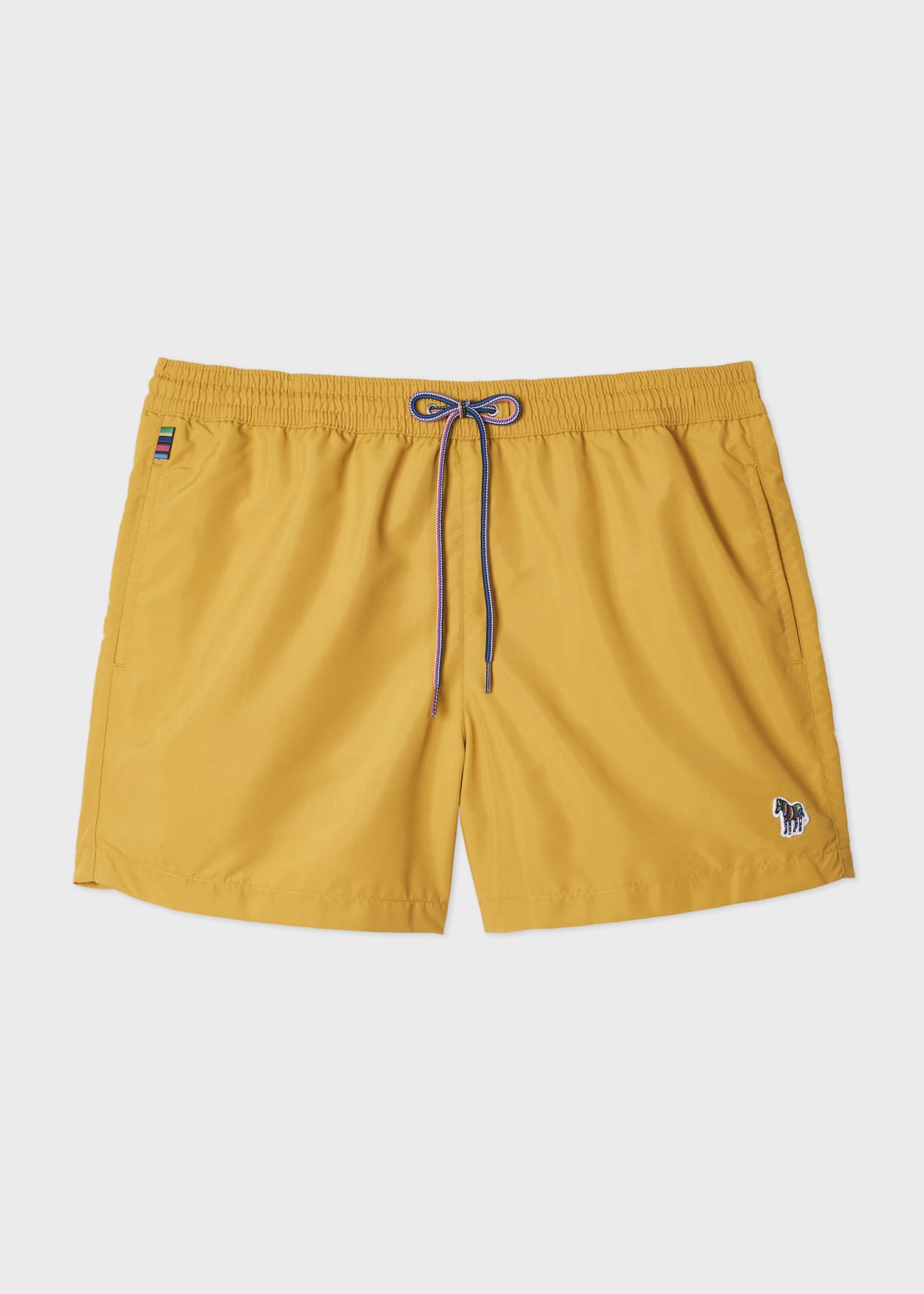 Men's Ochre Yellow Zebra Logo Swim Shorts