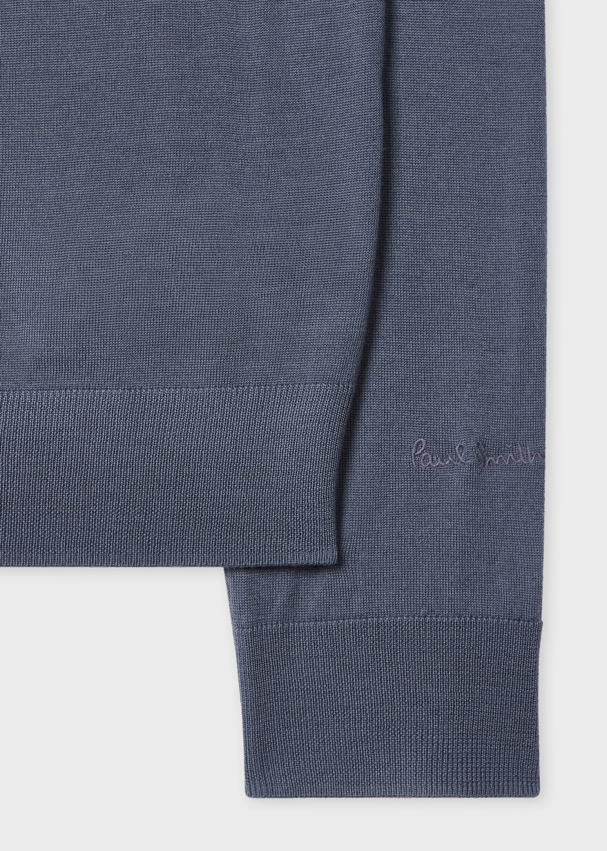 Men's Steel Blue Merino Wool Sweater