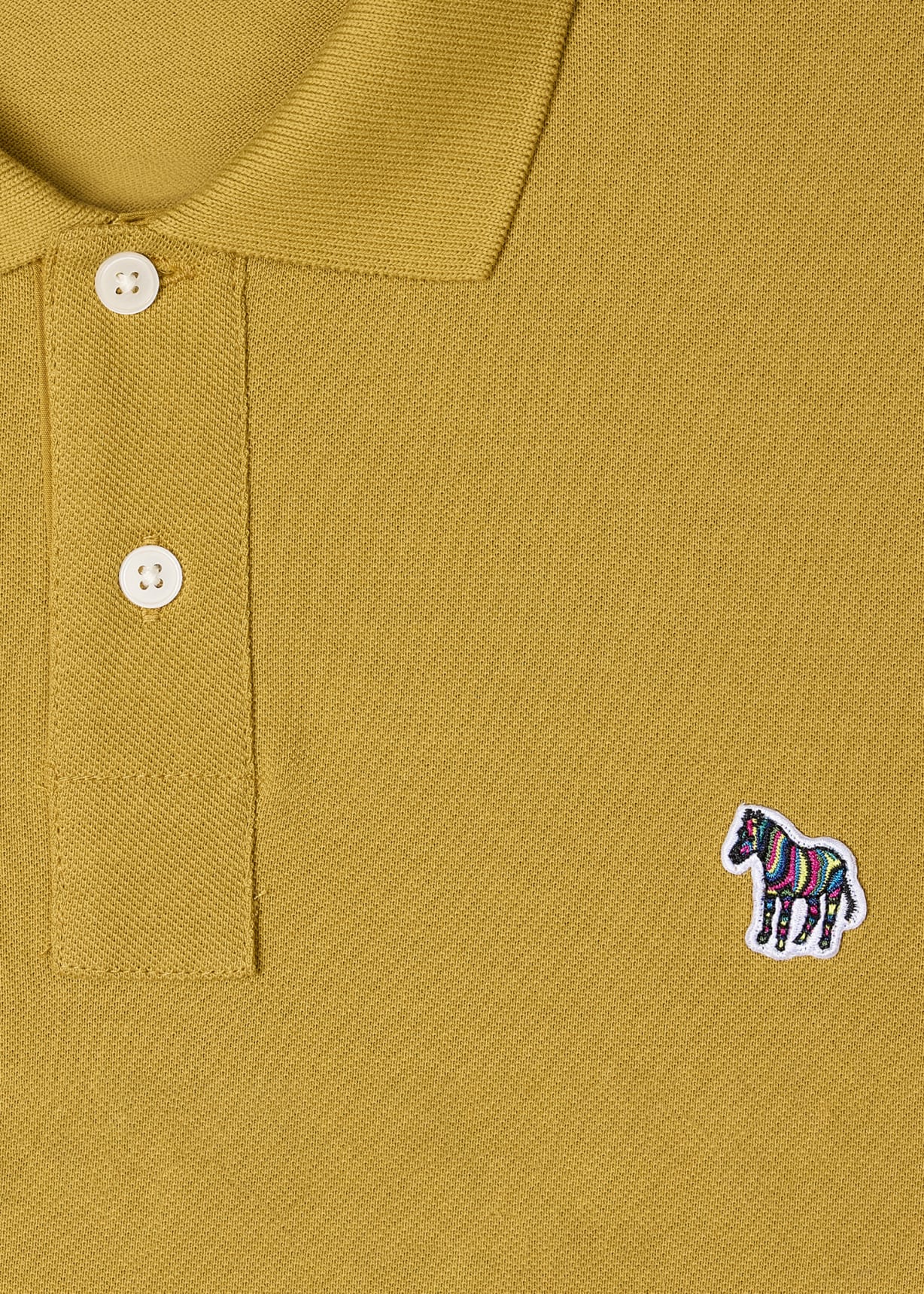 Men's Yellow Organic Cotton Zebra Polo Shirt