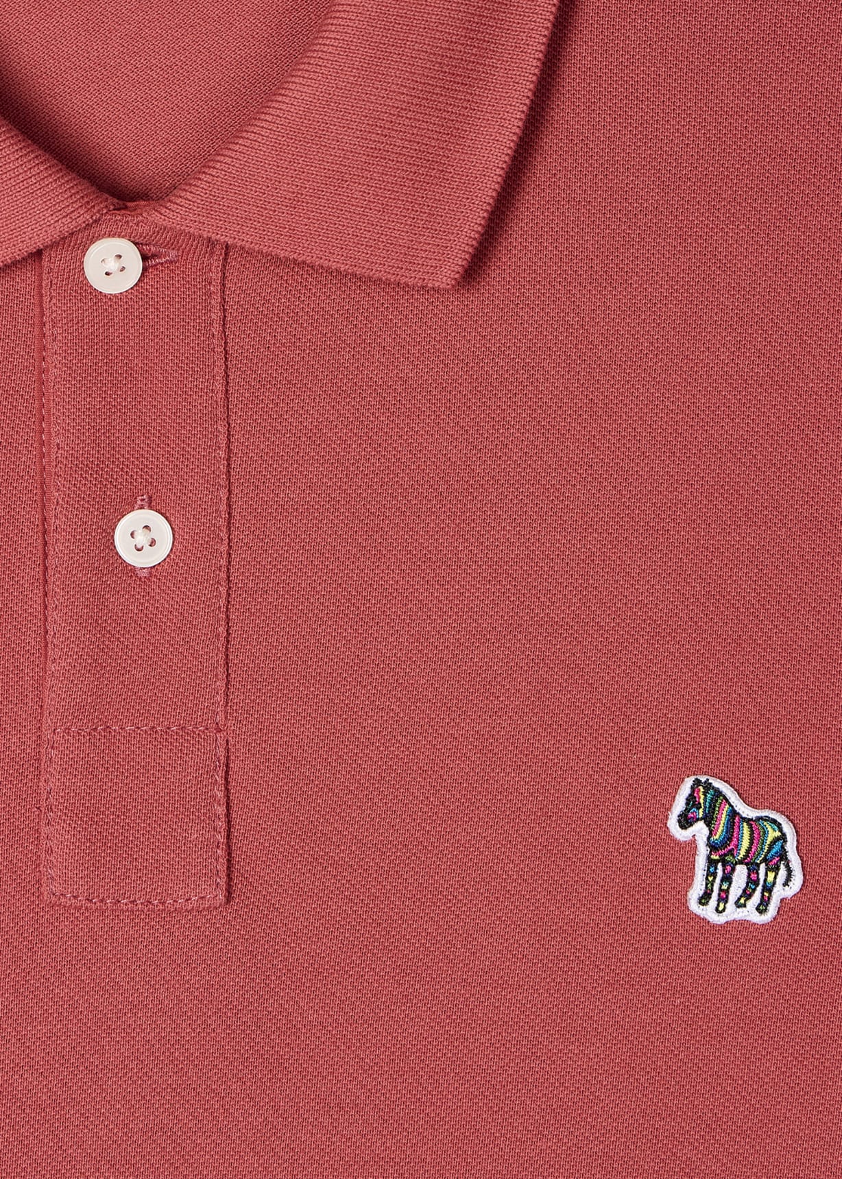 Men's Soft Pink Organic Cotton Zebra Polo Shirt