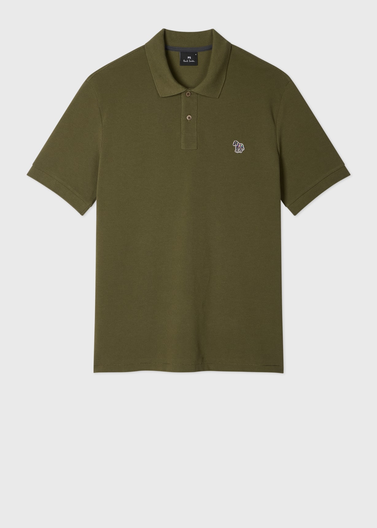 Men's Khaki Green Organic Cotton Zebra Polo Shirt