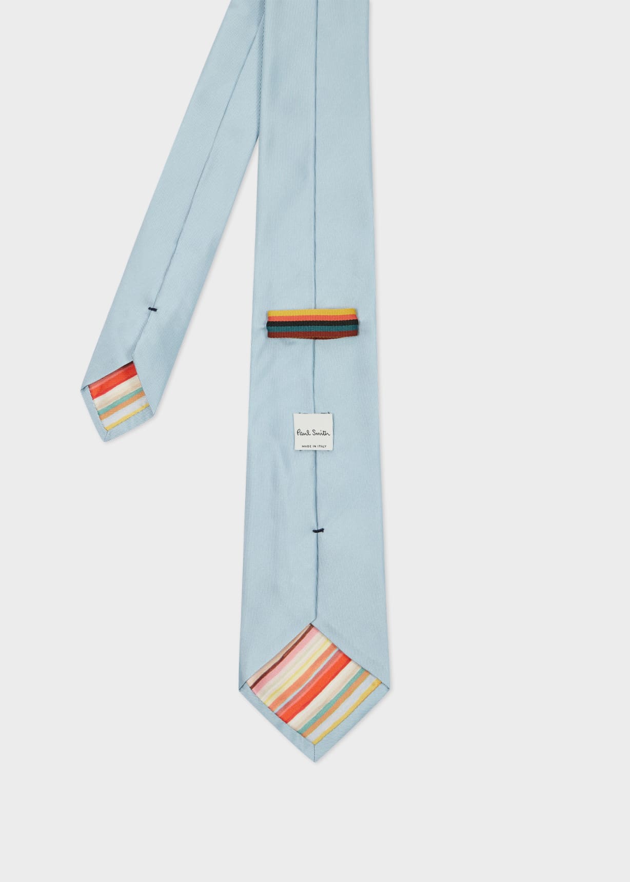 Light Blue Embroidery 'Daisy' Silk Tie