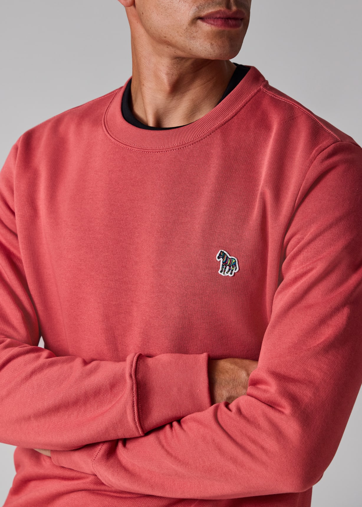Men's Soft Pink Organic Cotton Zebra Logo Sweatshirt