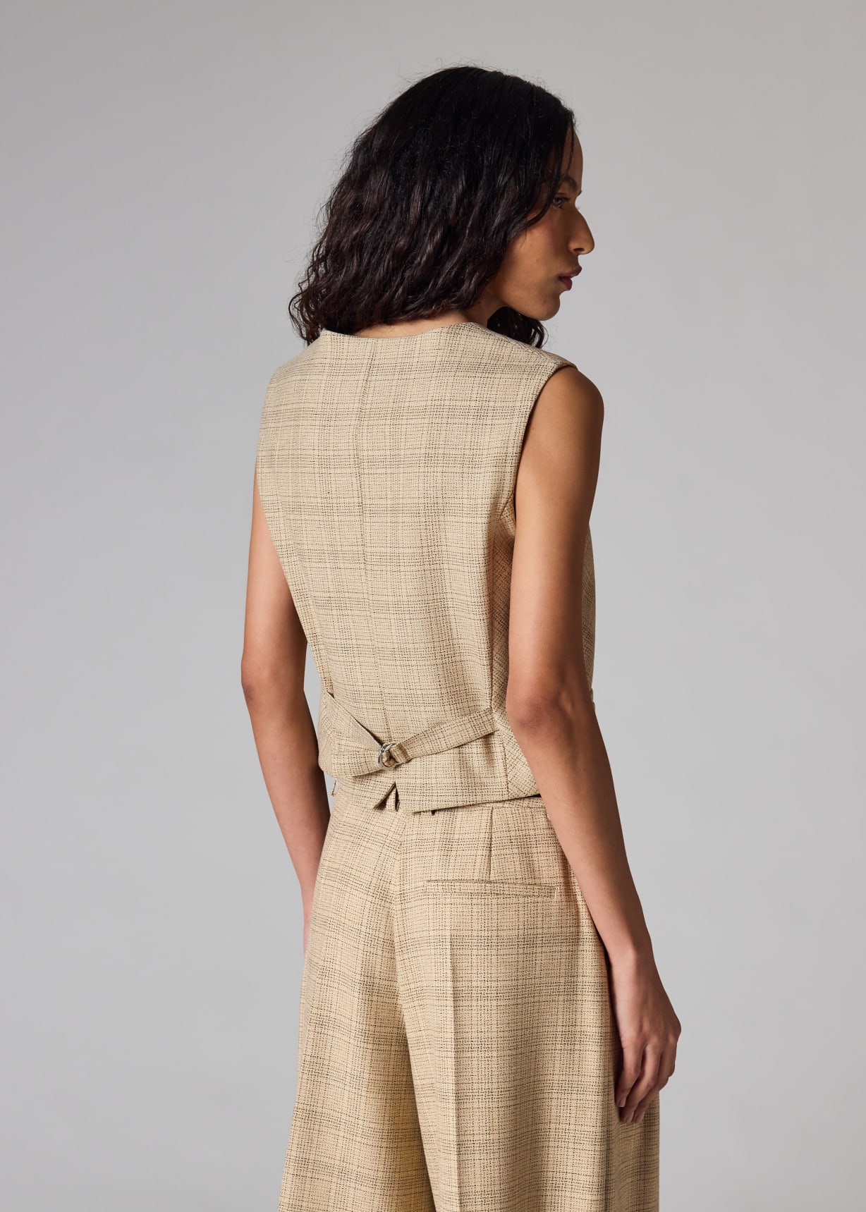 Women's Stone Check Waistcoat