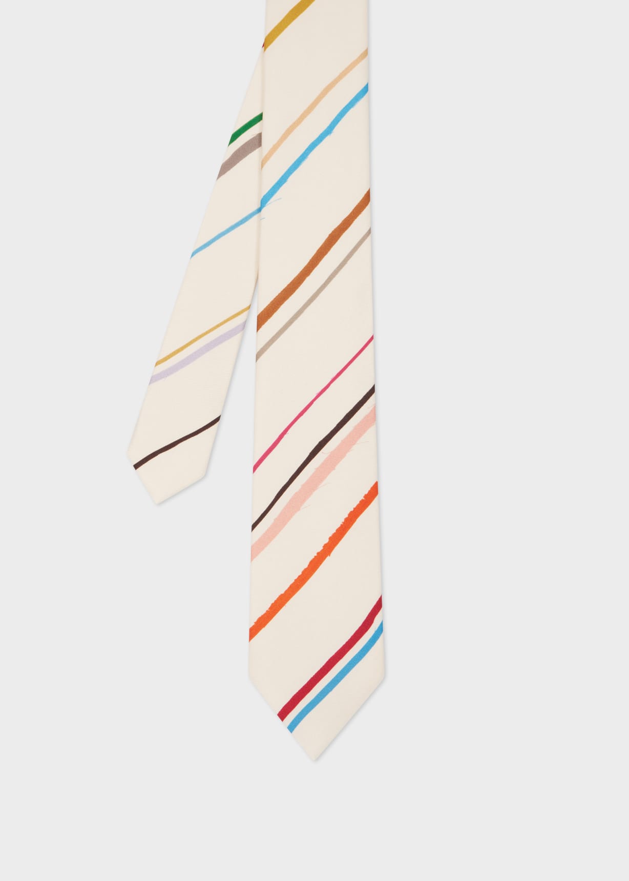 Ecru Diagonal 'Painted Stripe' Tie