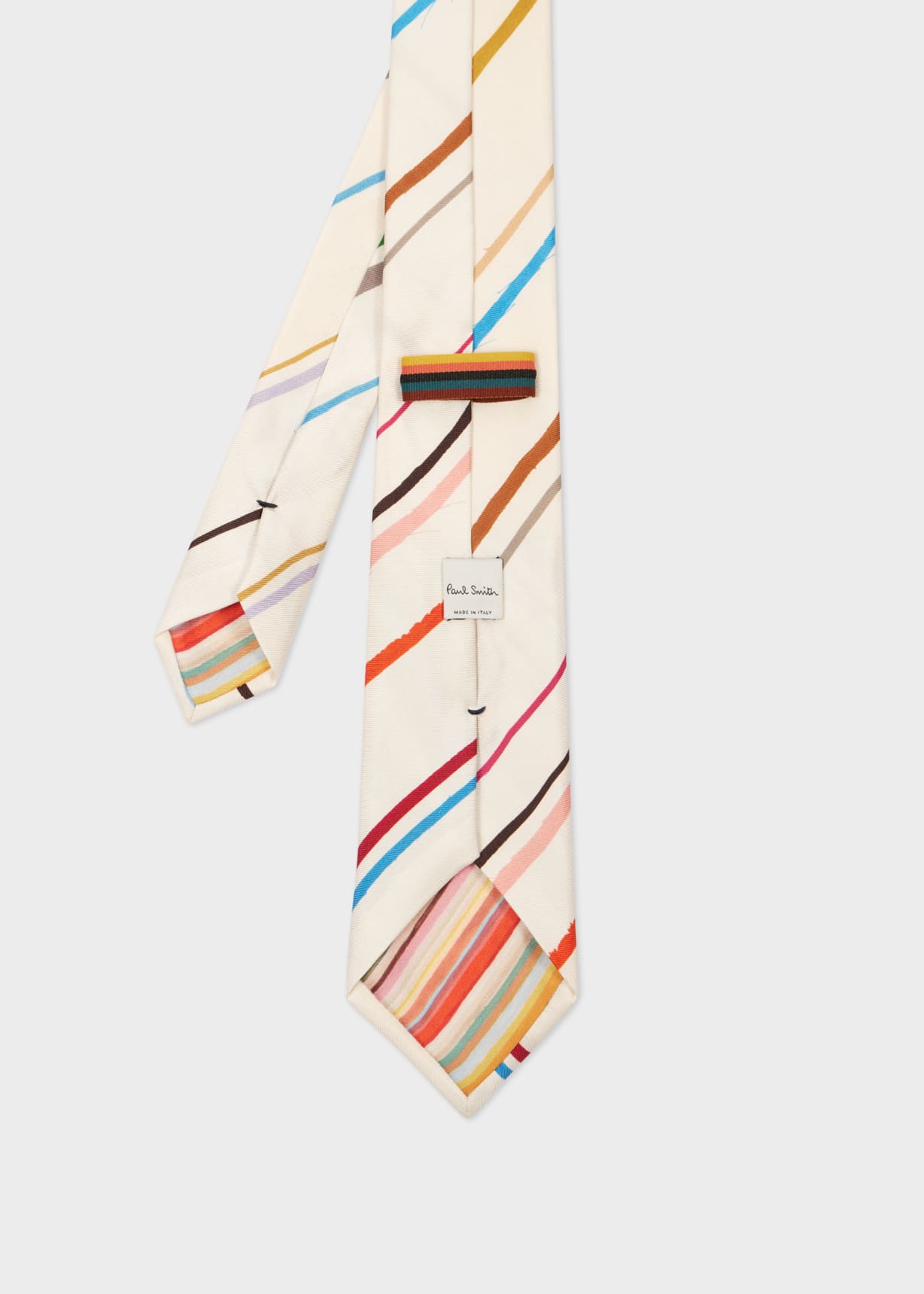 Ecru Diagonal 'Painted Stripe' Tie