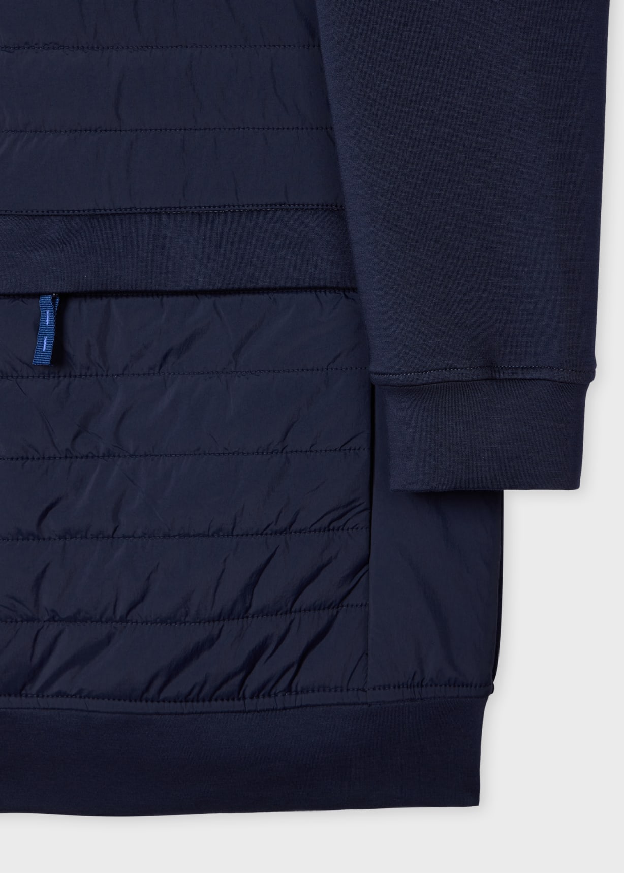 Men's Navy Quilted Mixed Media Jacket