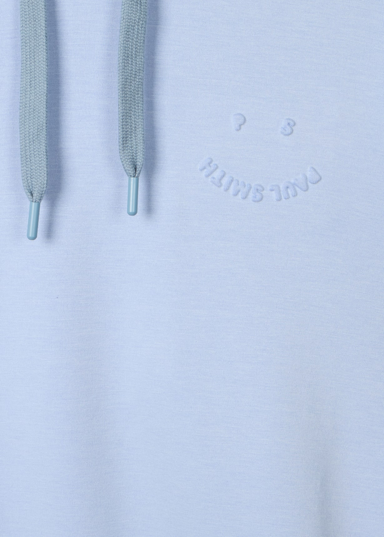 Men's Light Blue Embossed 'Happy' Hoodie
