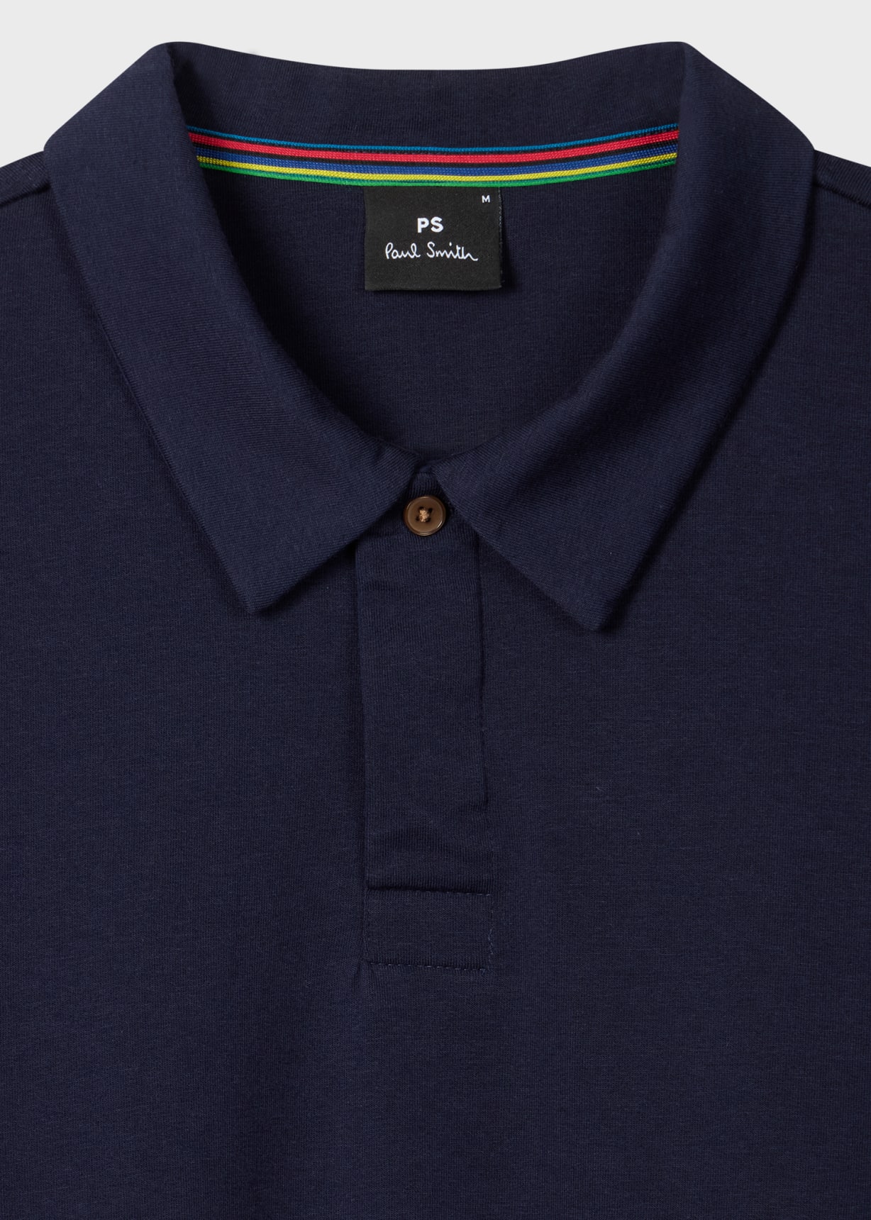 Men's Navy Cotton-Modal Long-Sleeve Polo Shirt