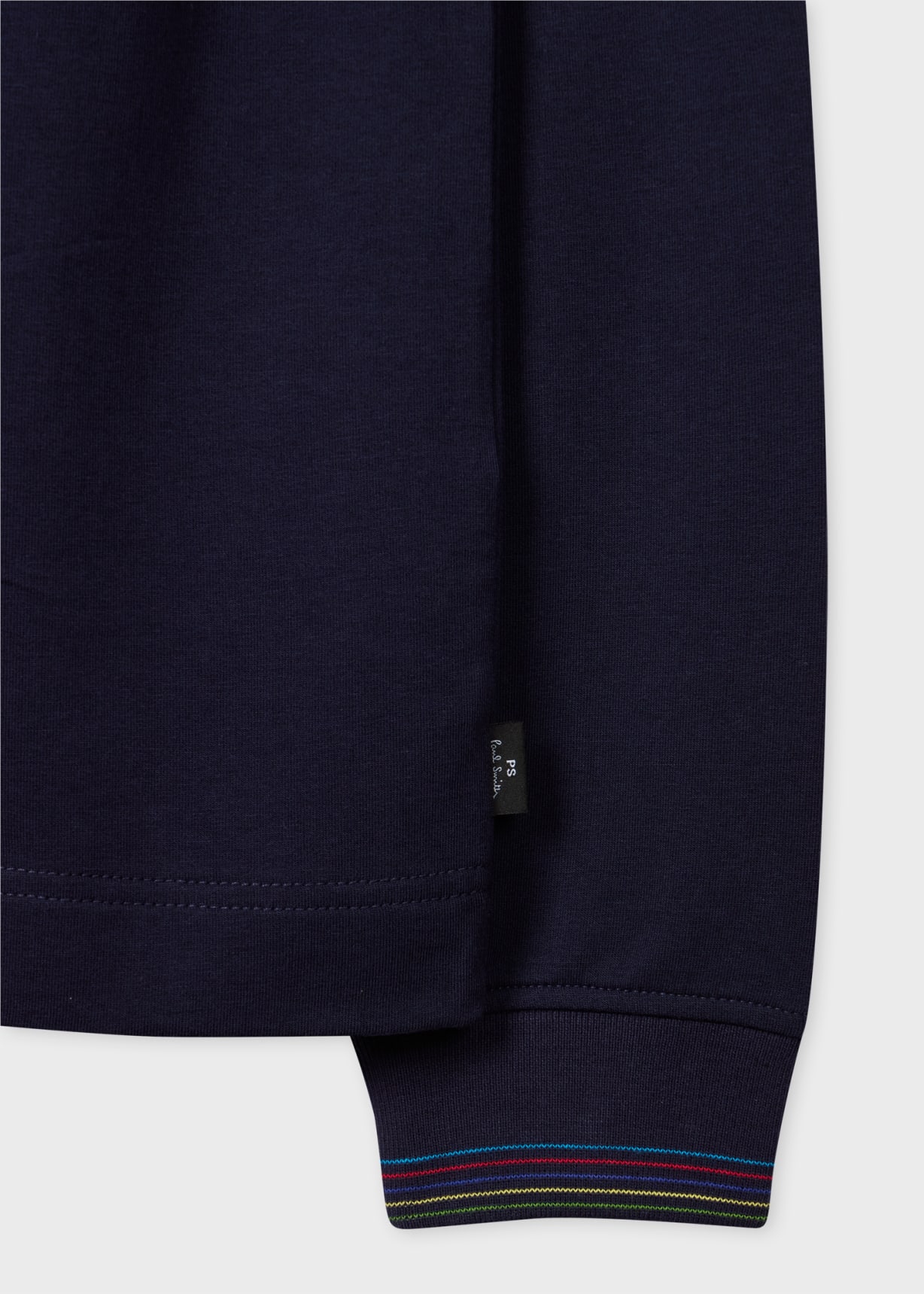 Men's Navy Cotton-Modal Long-Sleeve Polo Shirt