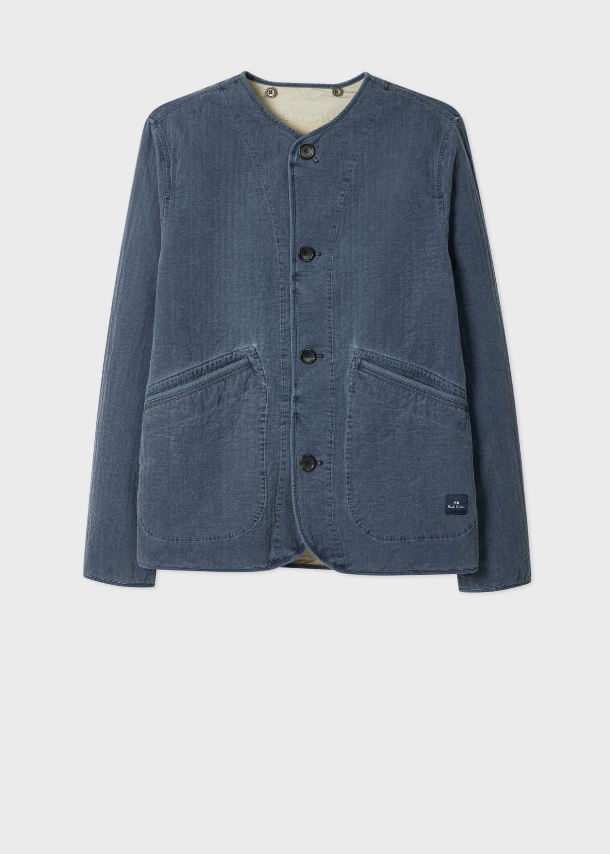 Men's Washed Indigo Self-Quilted Cotton Jacket