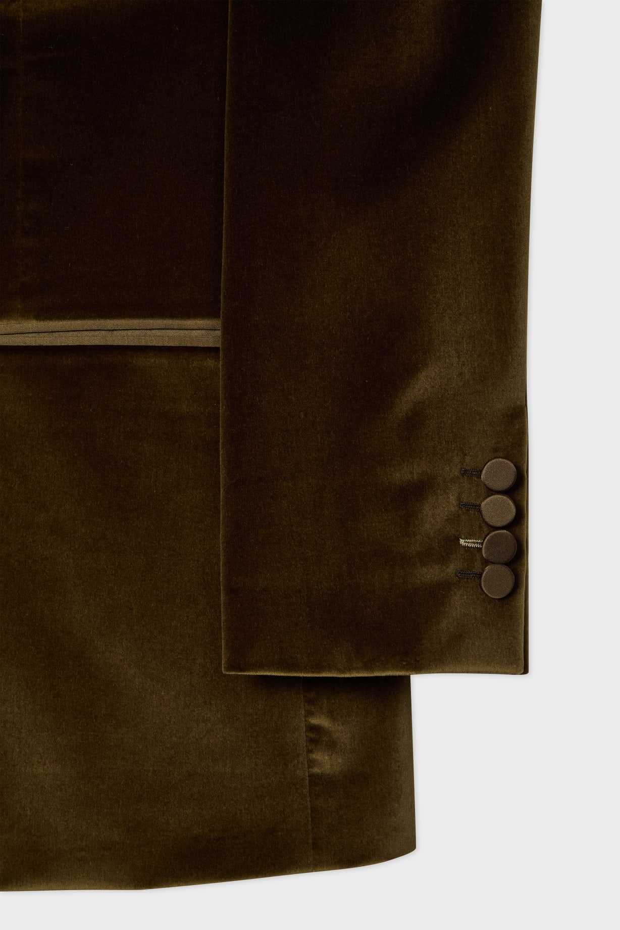 The Soho - Tailored-Fit Khaki Green Velvet Evening Blazer
