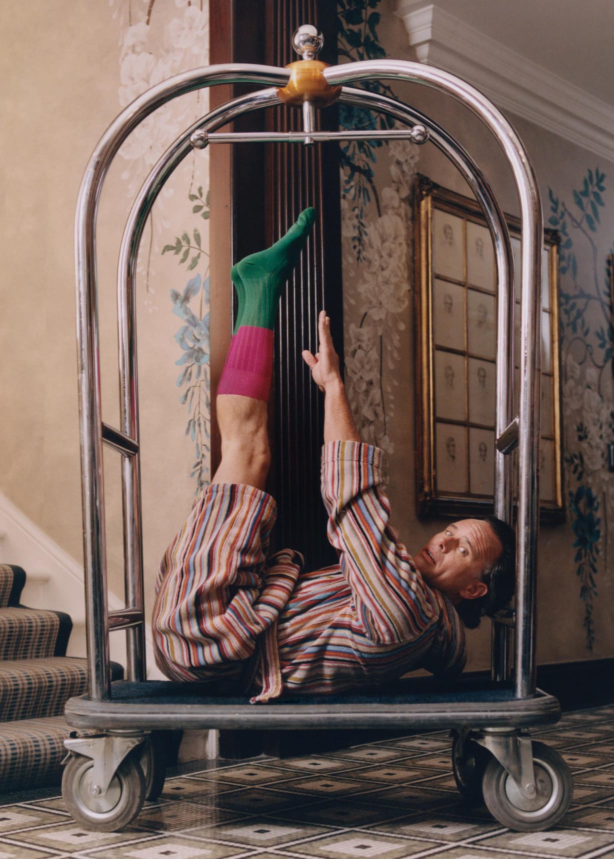 Men's 'Signature Stripe' Cotton Dressing Gown