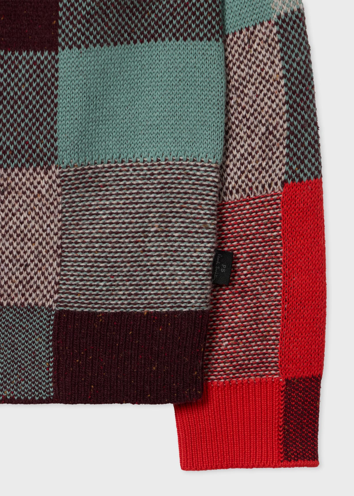 Men's Multicolour Patchwork Cotton & Wool-Blend Sweater