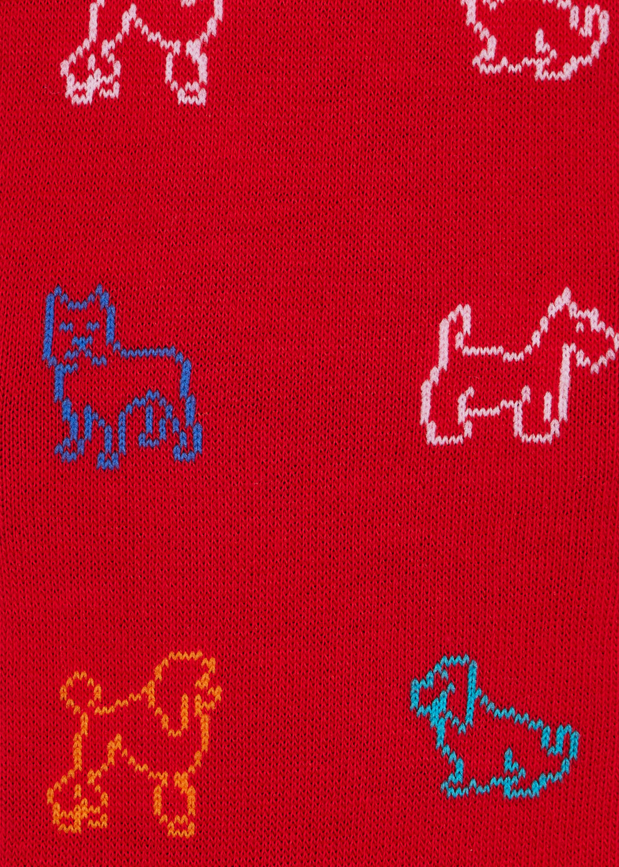 Men's Red 'Dogs' Pattern Socks