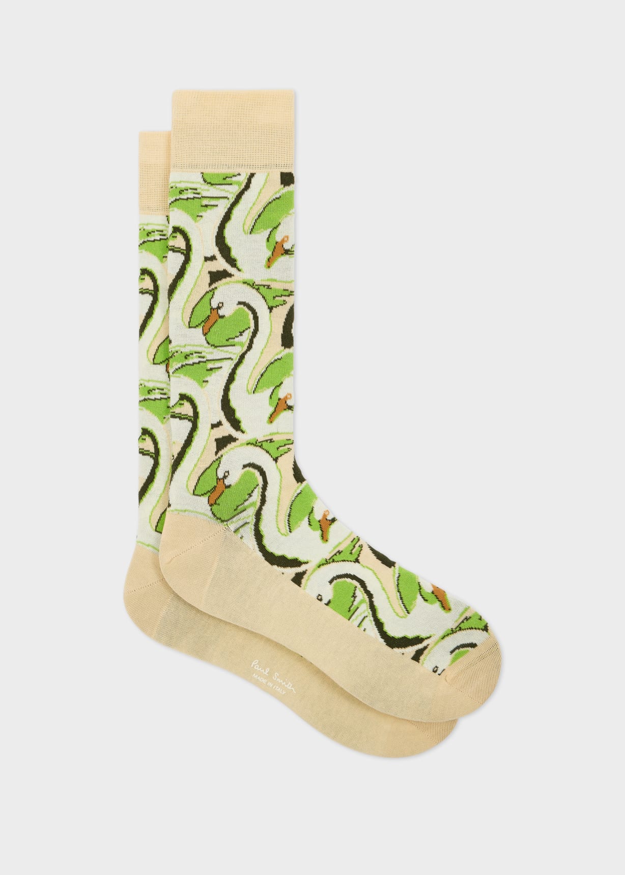 Men's Beige 'Swan' Socks
