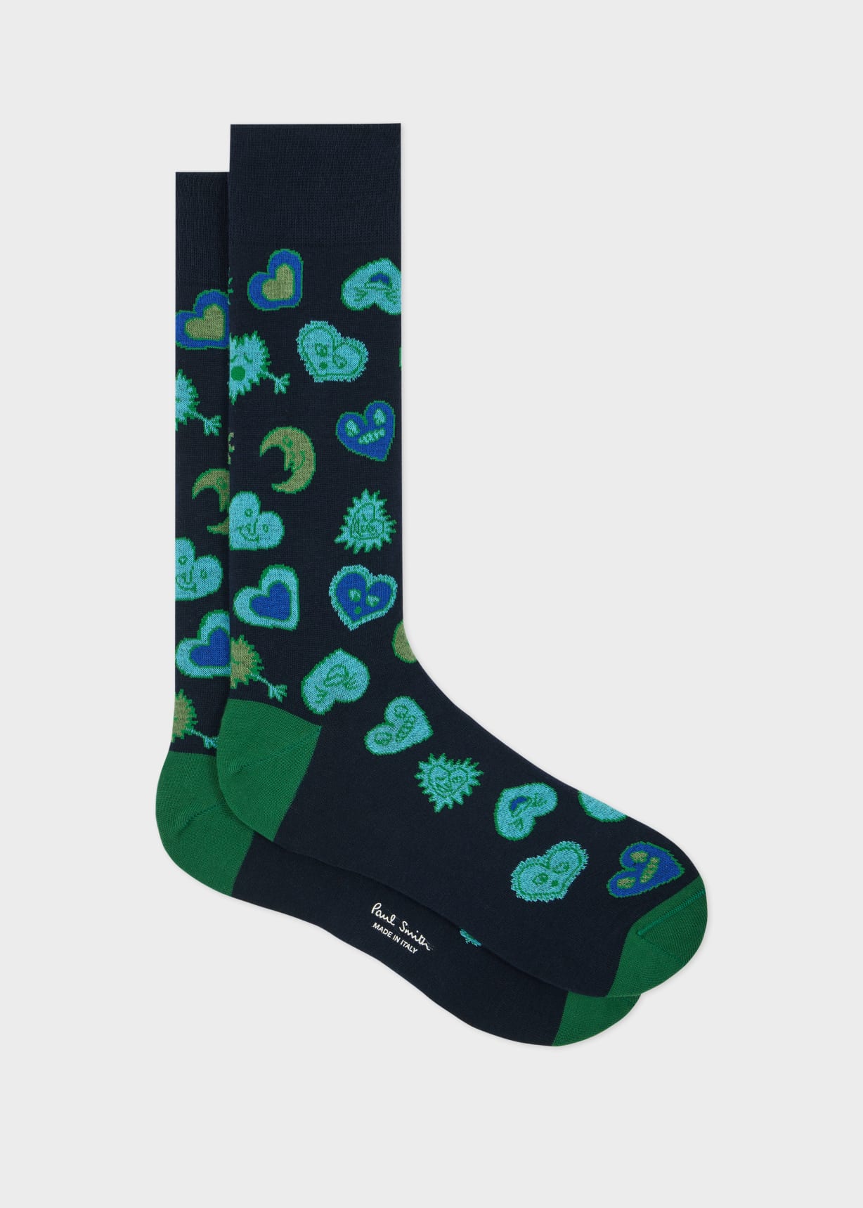 Men's Navy 'Hearts and Stars' Cotton-Blend Socks