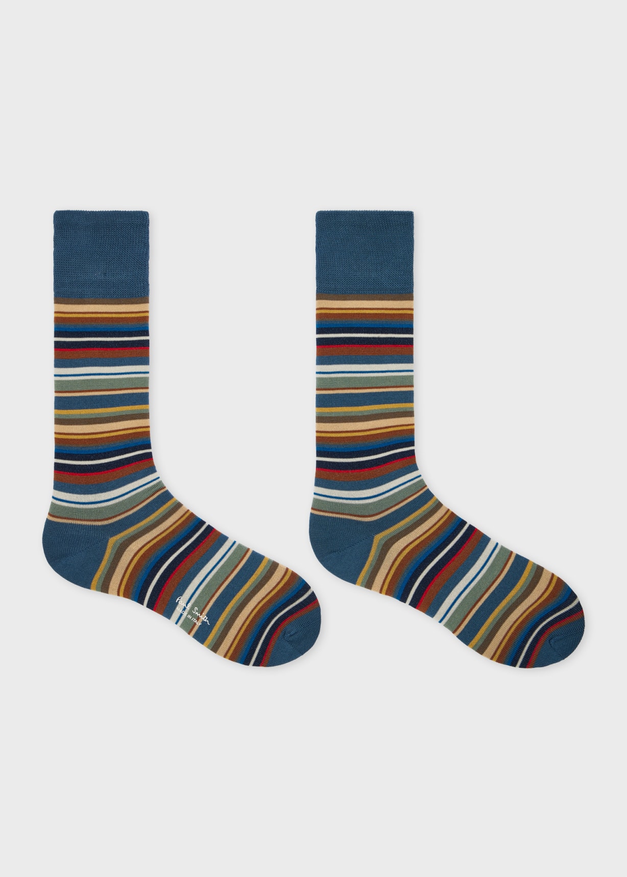 Men's Blue Multicolour Stripe Socks