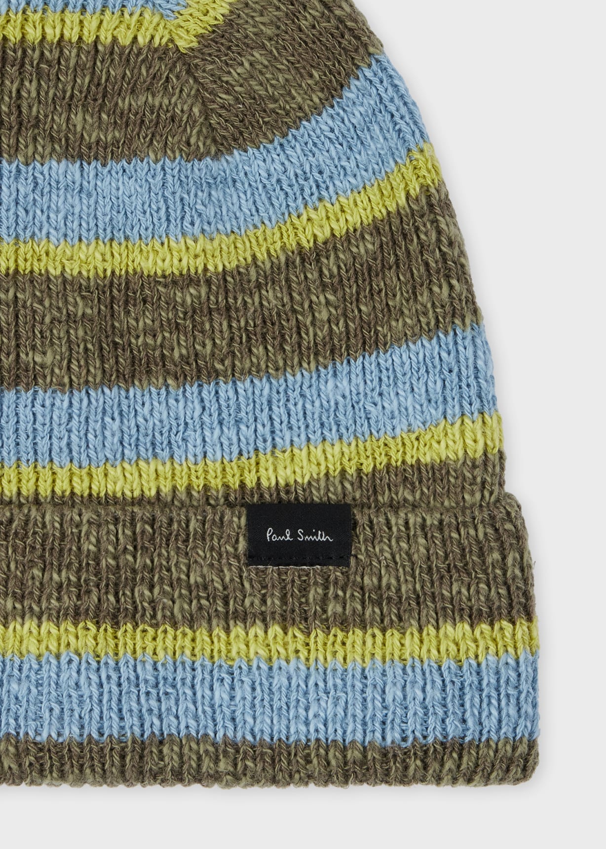 Green and Blue Stripe Linen-Cotton Beanie