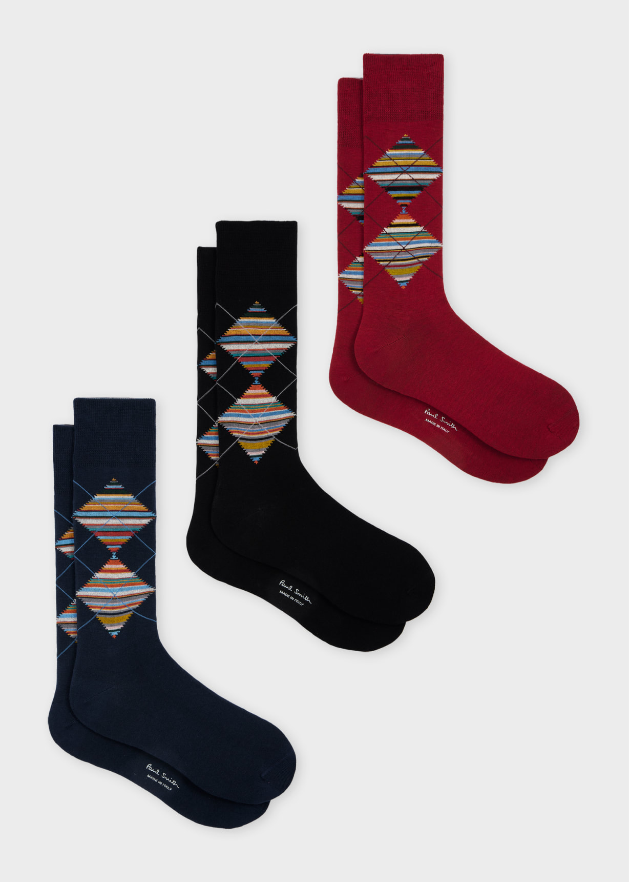 Men's 'Signature Stripe' Argyle Socks Three Pack