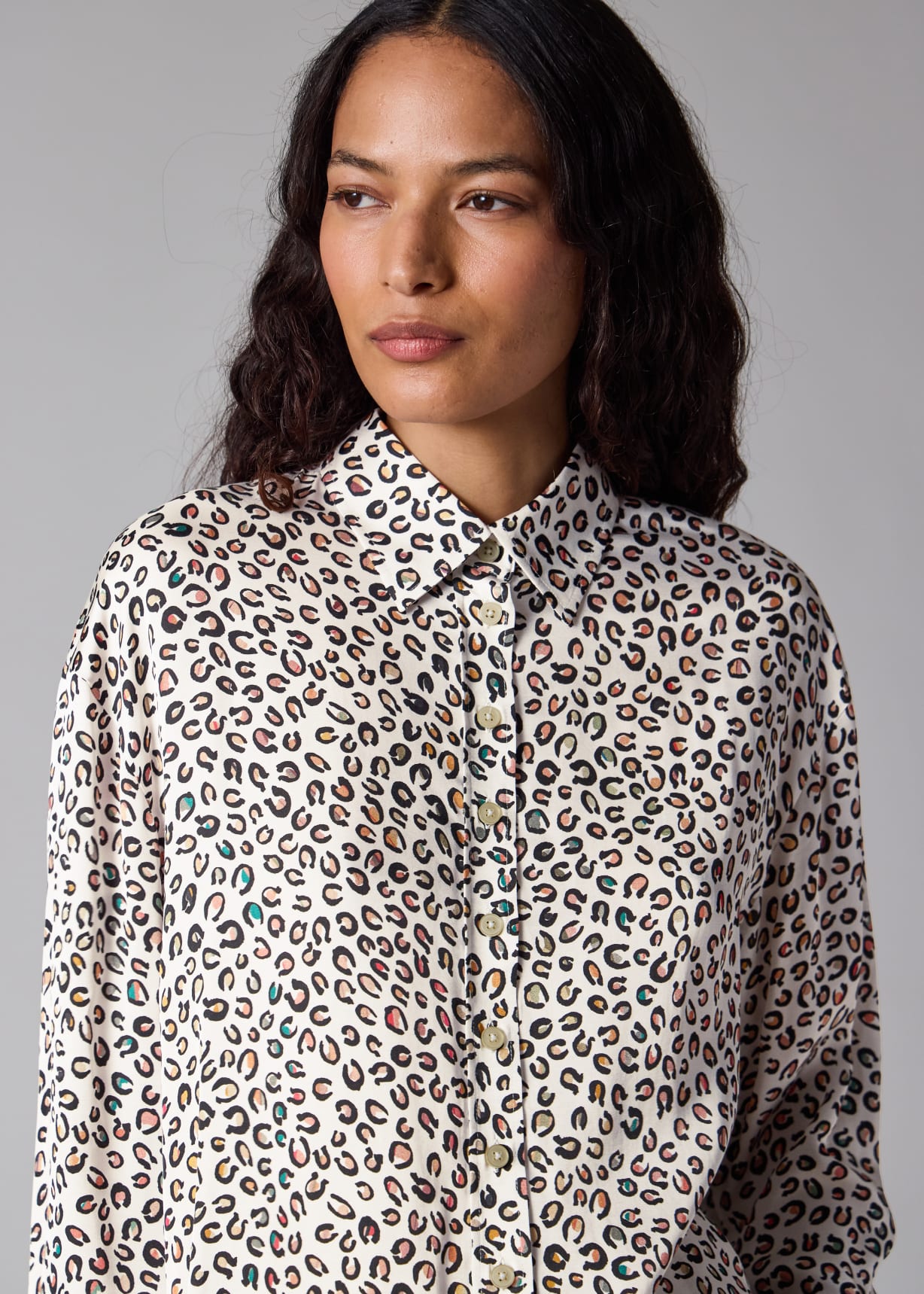 Women's Ecru 'Animal' Print Shirt