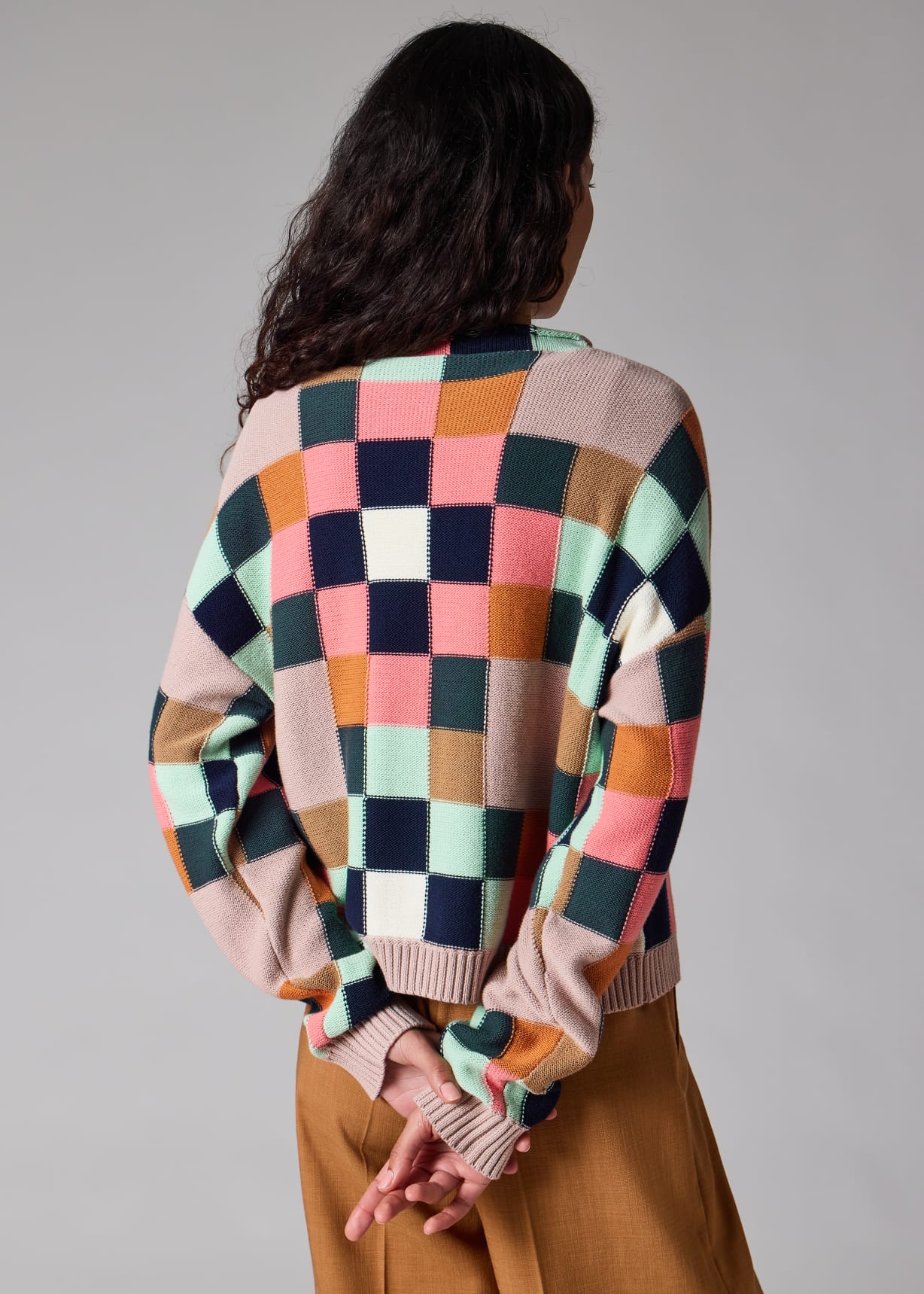 Women's Geometric Square Knitted Sweater