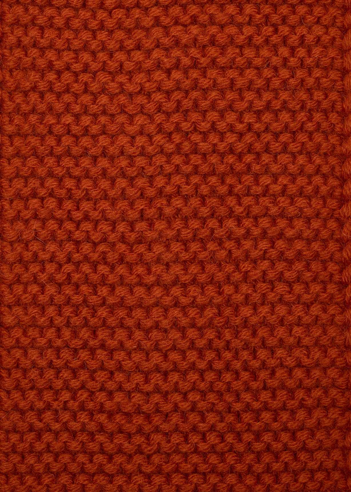 Burnt Orange Chunky Knit Wool Scarf