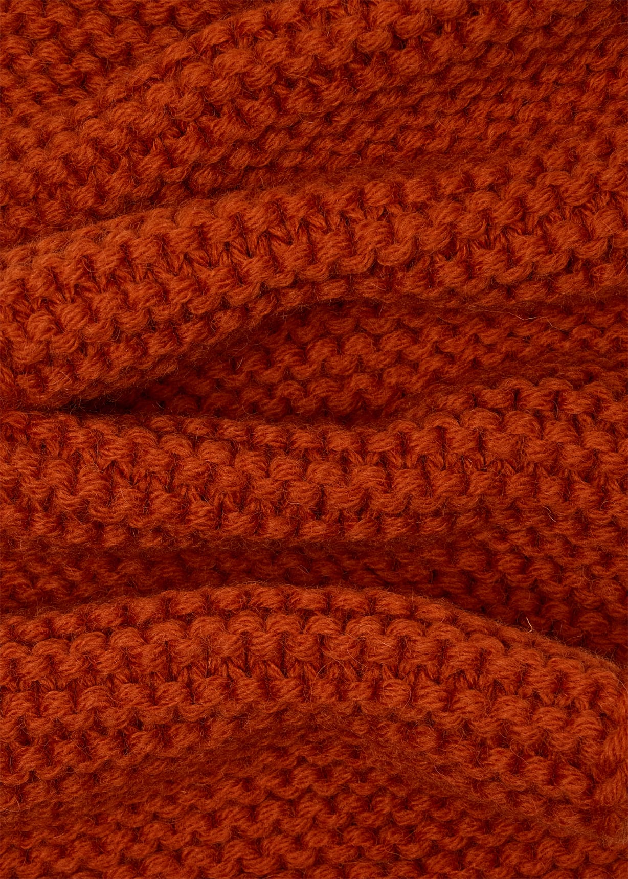 Burnt Orange Chunky Knit Wool Scarf