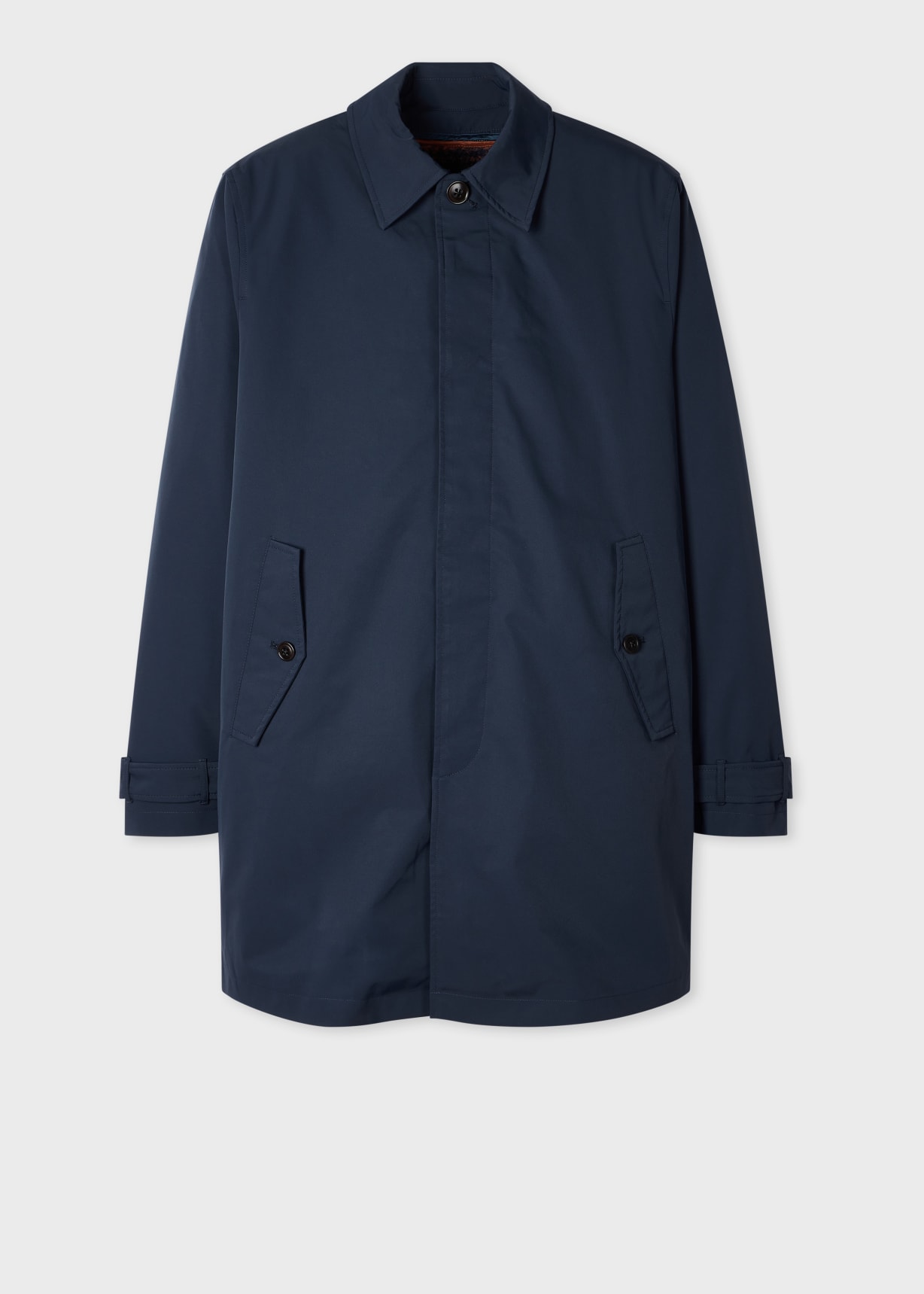 Men's Navy Recycled-Polyester Mac with Removable Lining