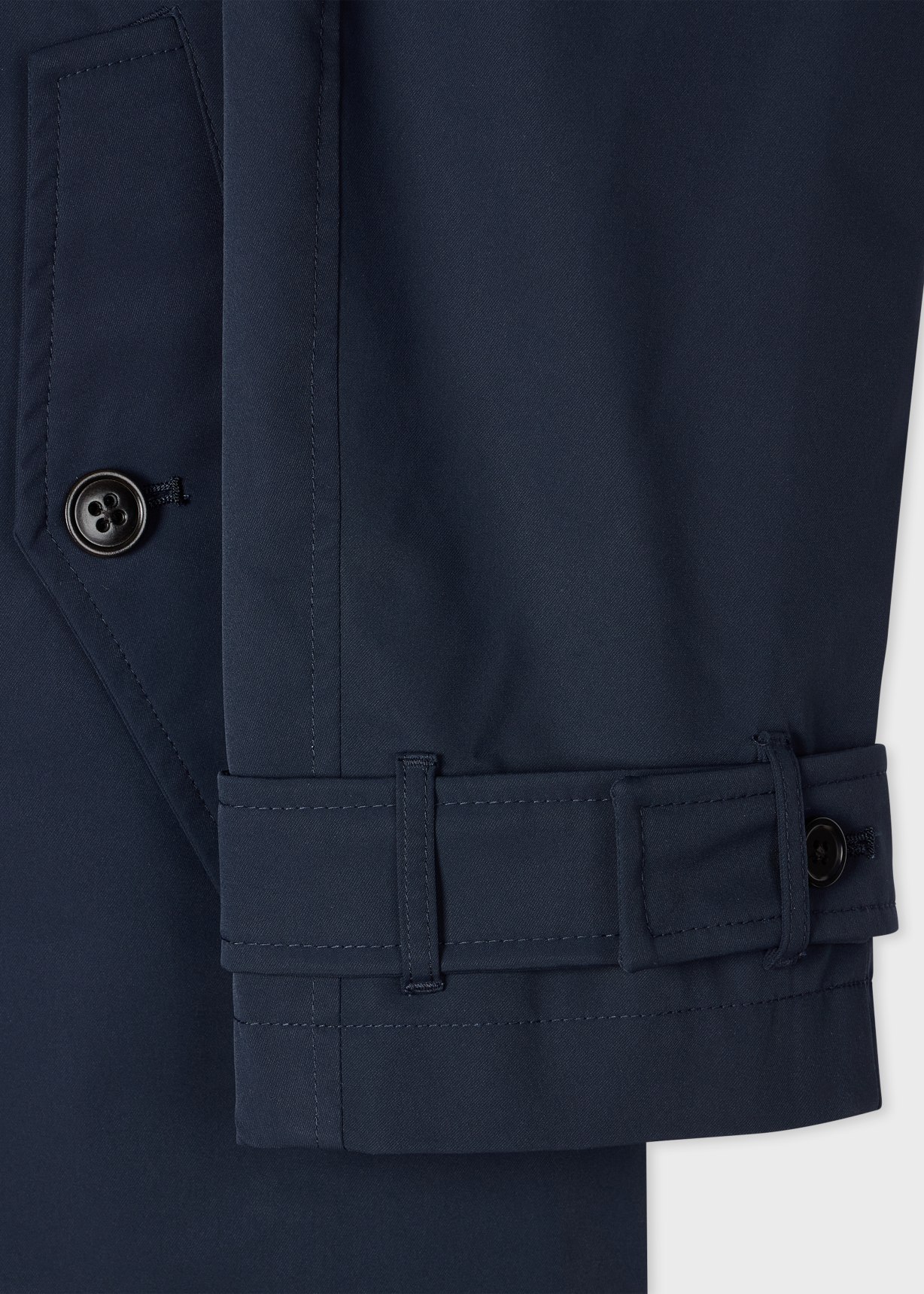 Men's Navy Recycled-Polyester Mac with Removable Lining