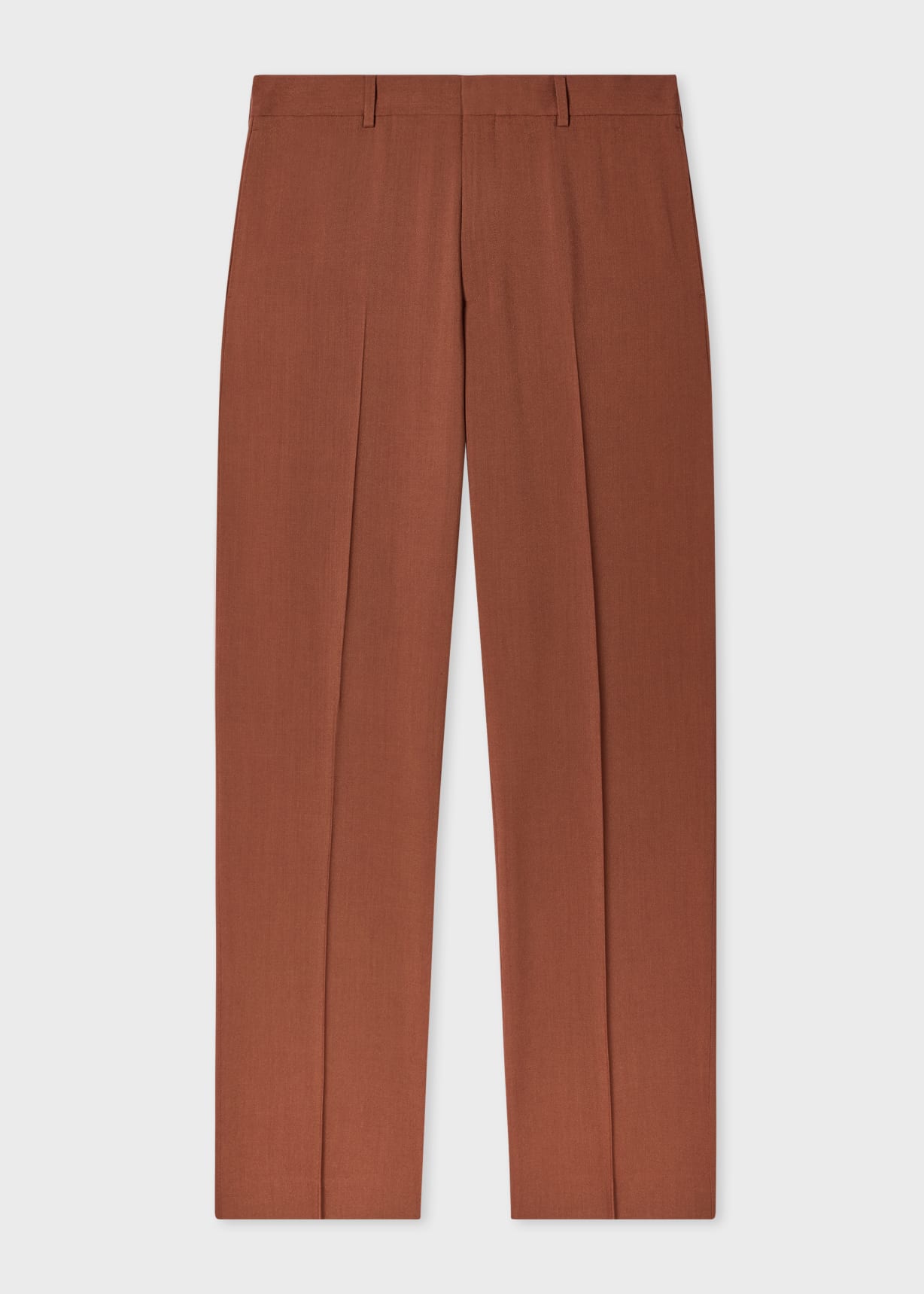 Men's Straight-Fit Rust Two-Ply Merino Wool Trousers