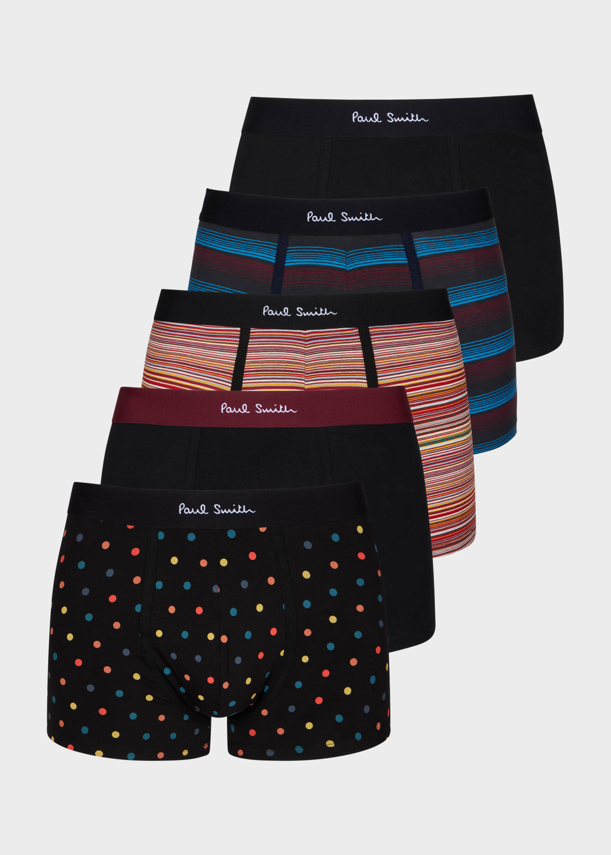 Men's Spot and Stripe Mix Boxer Briefs Five Pack