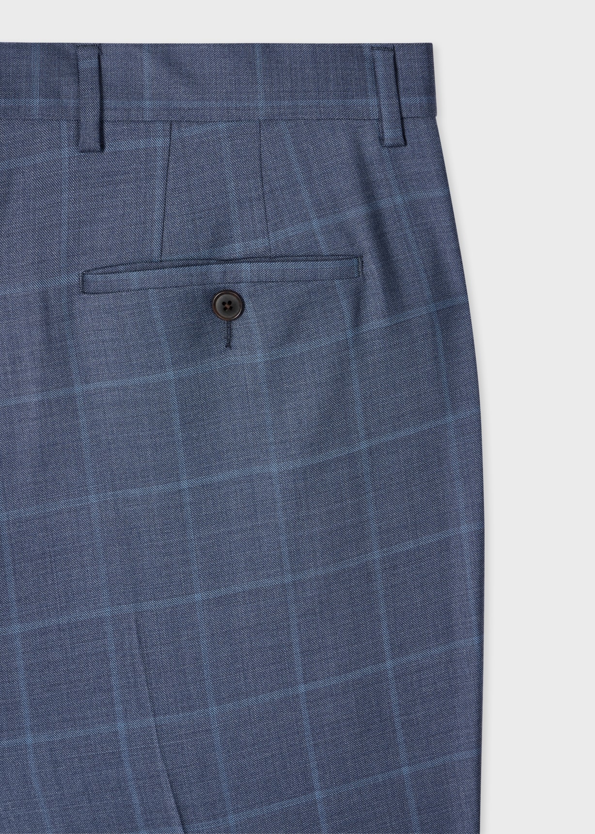 Men's Light Blue Windowpane Check Wool Suit
