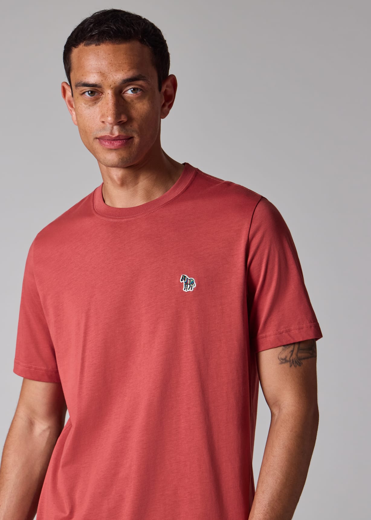 Men's Soft Pink Organic Cotton Zebra Logo T-Shirt