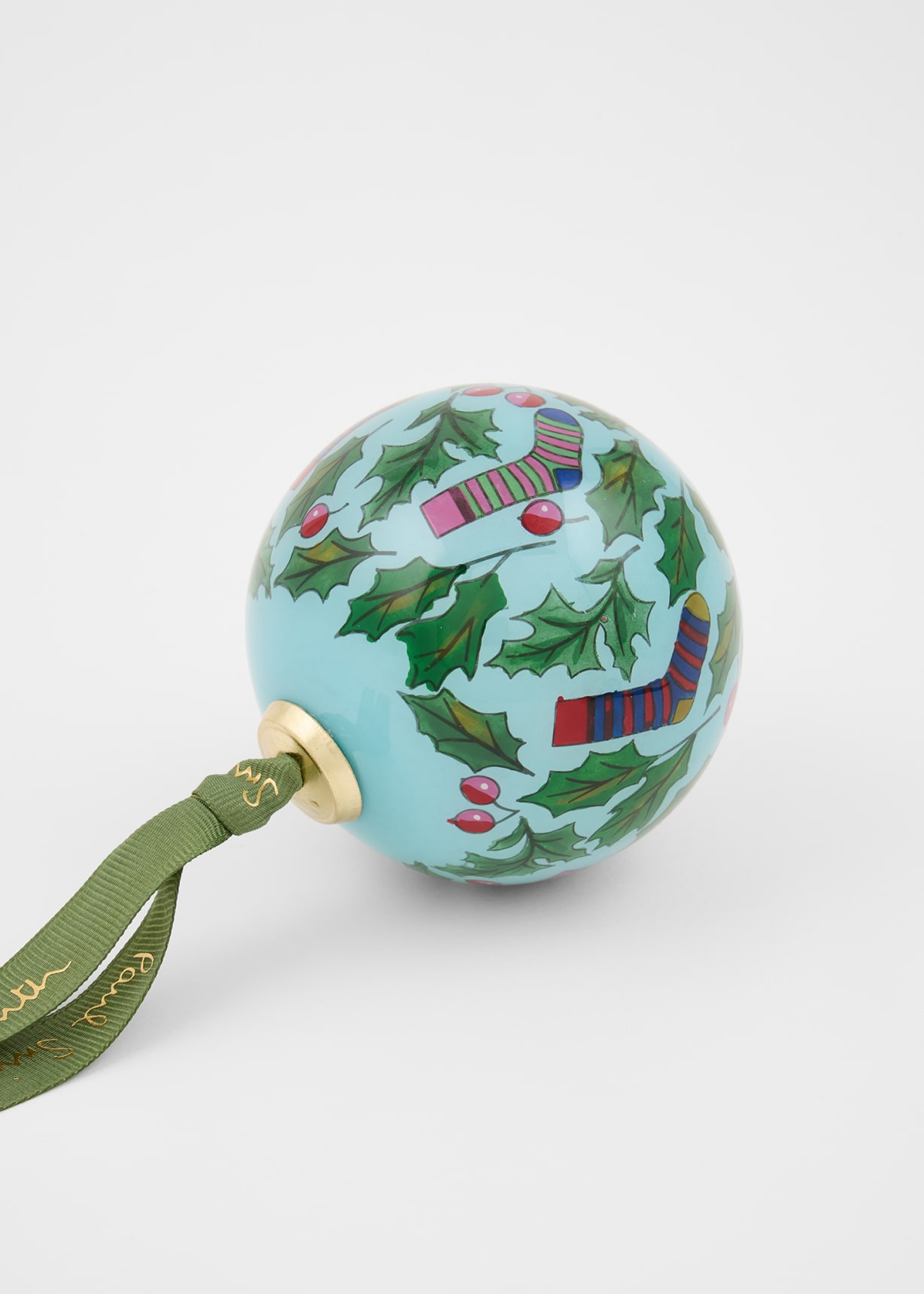 Hand-Painted 'Socks' Glass Bauble