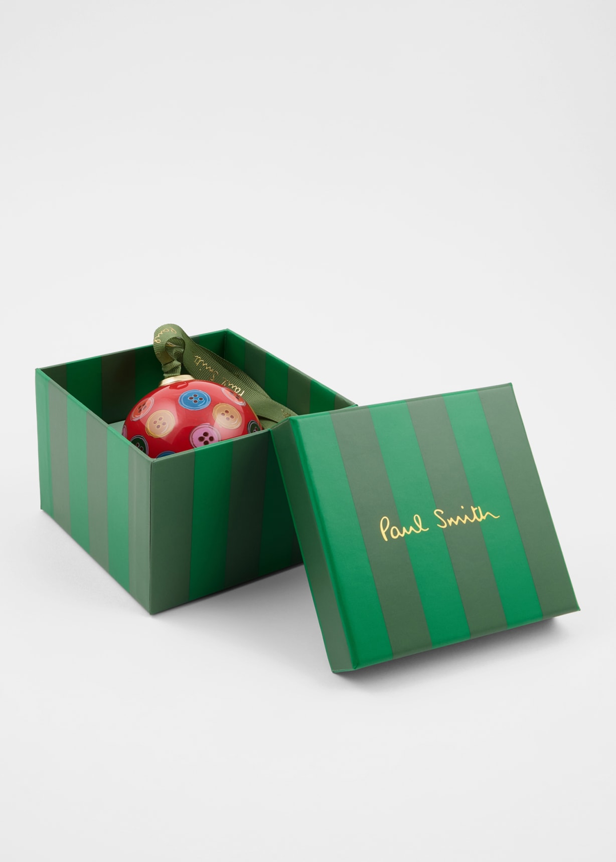 Hand-Painted 'Buttons' Glass Bauble