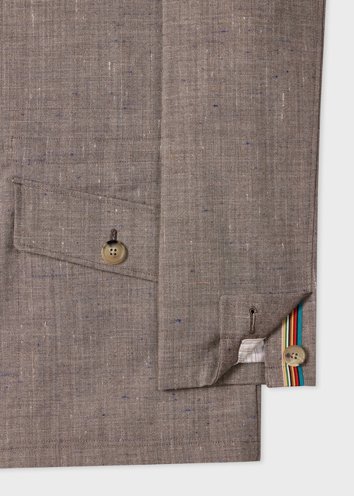 Men's Brown Flecked Wool-Viscose Field Jacket