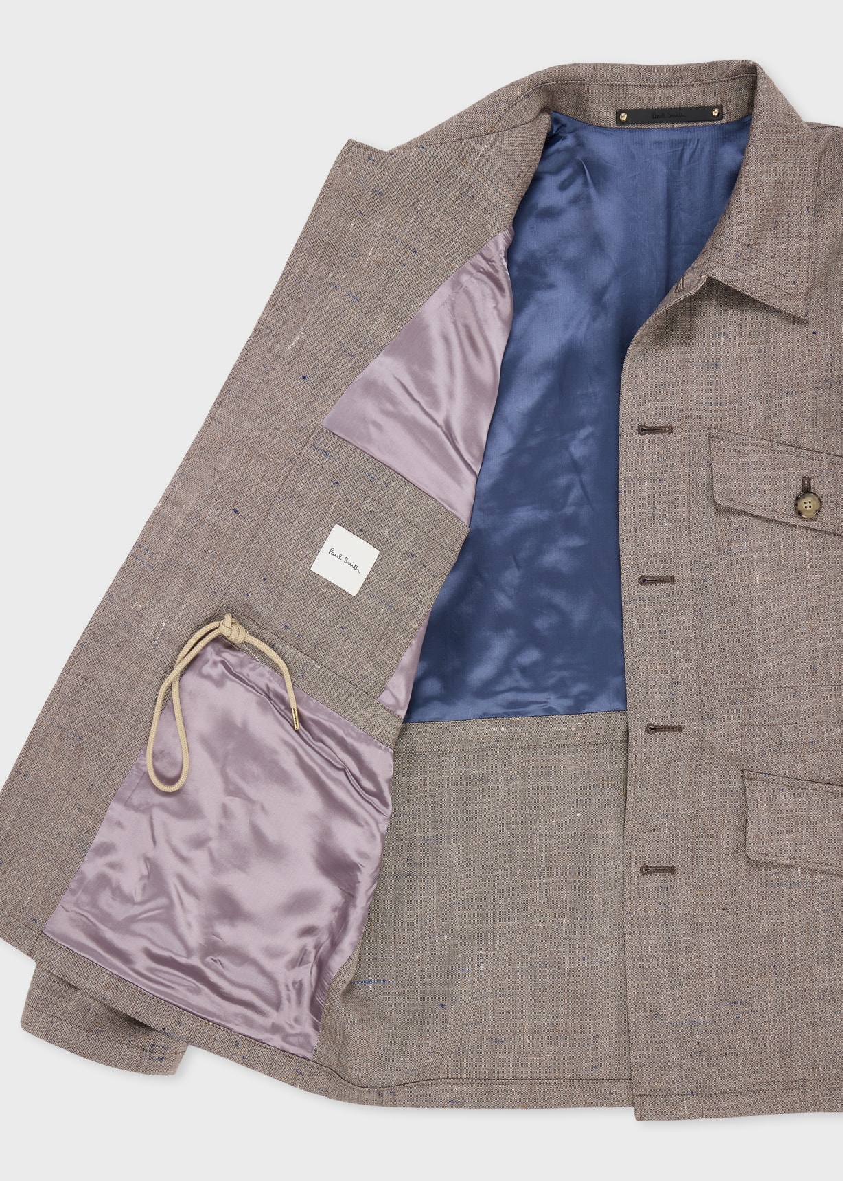 Men's Brown Flecked Wool-Viscose Field Jacket