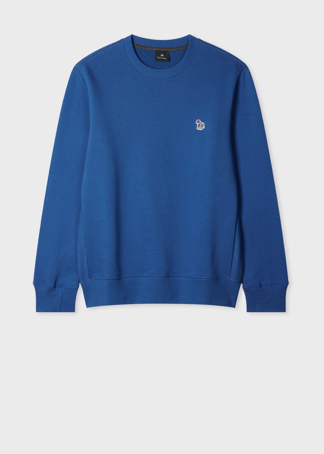 Men's Mid Blue Organic Cotton Zebra Logo Sweatshirt