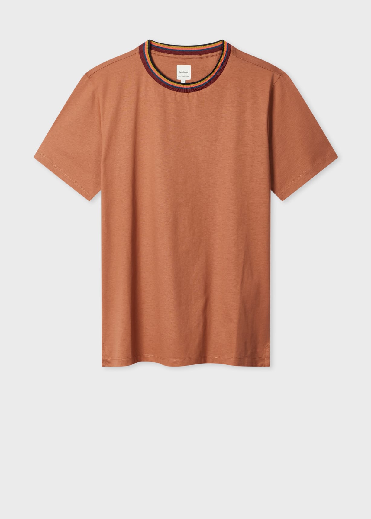 Terracotta 'Artist Stripe' Collar T-Shirt