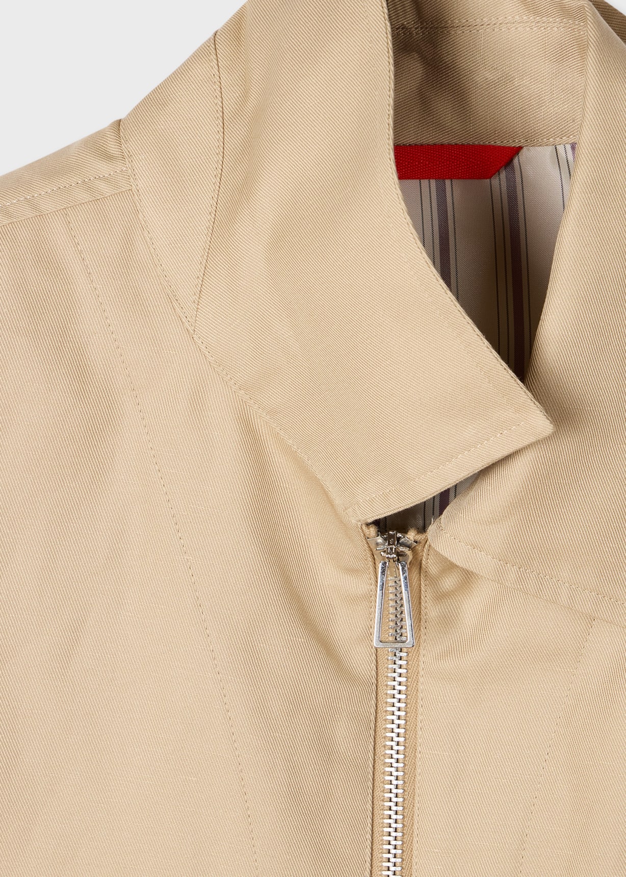 Men's Ecru Cotton-Linen Zip Overshirt