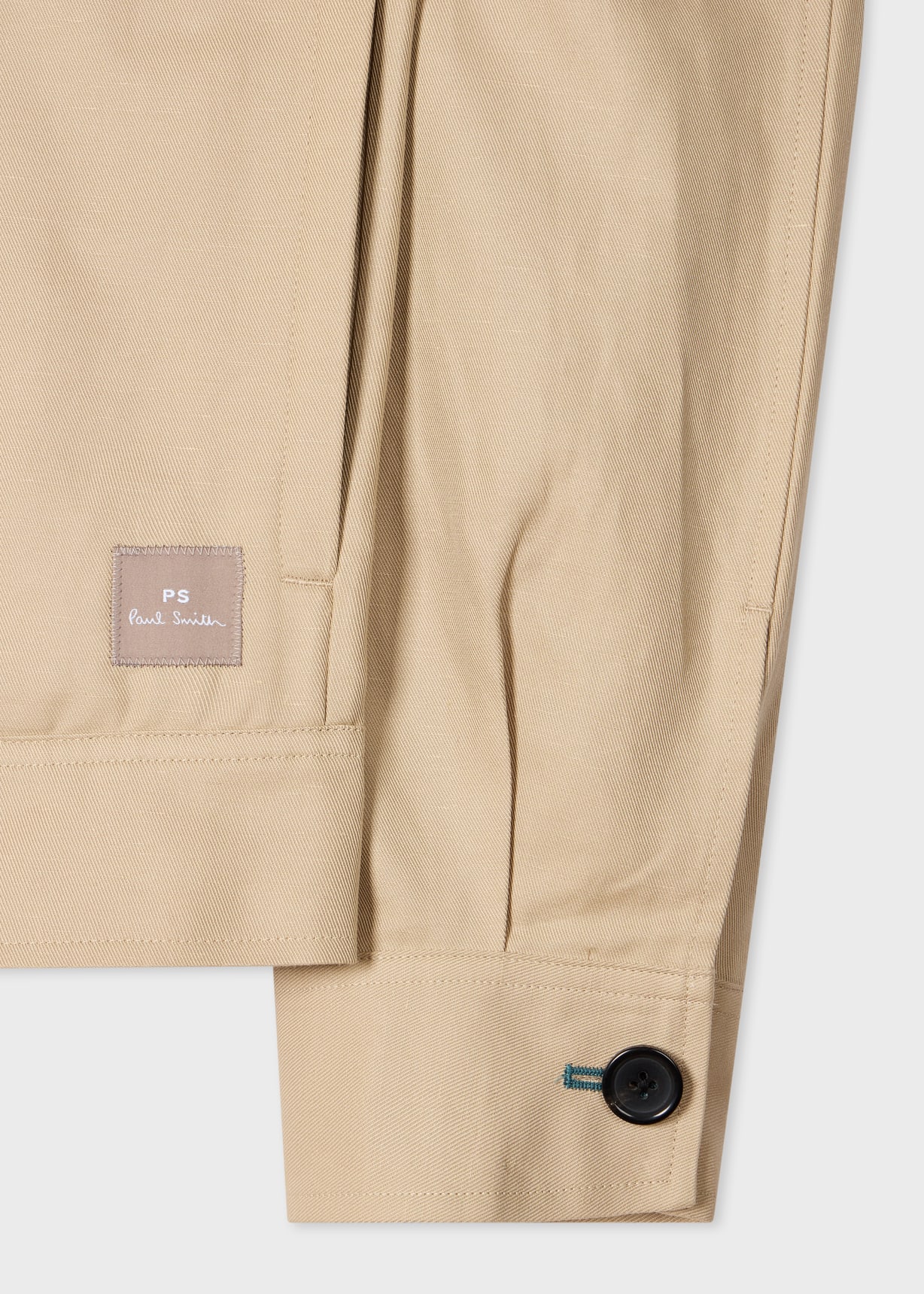 Men's Ecru Cotton-Linen Zip Overshirt