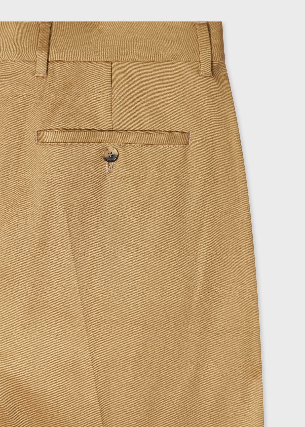 Tan Stretch Cotton-Twill Double-Pleat Trousers