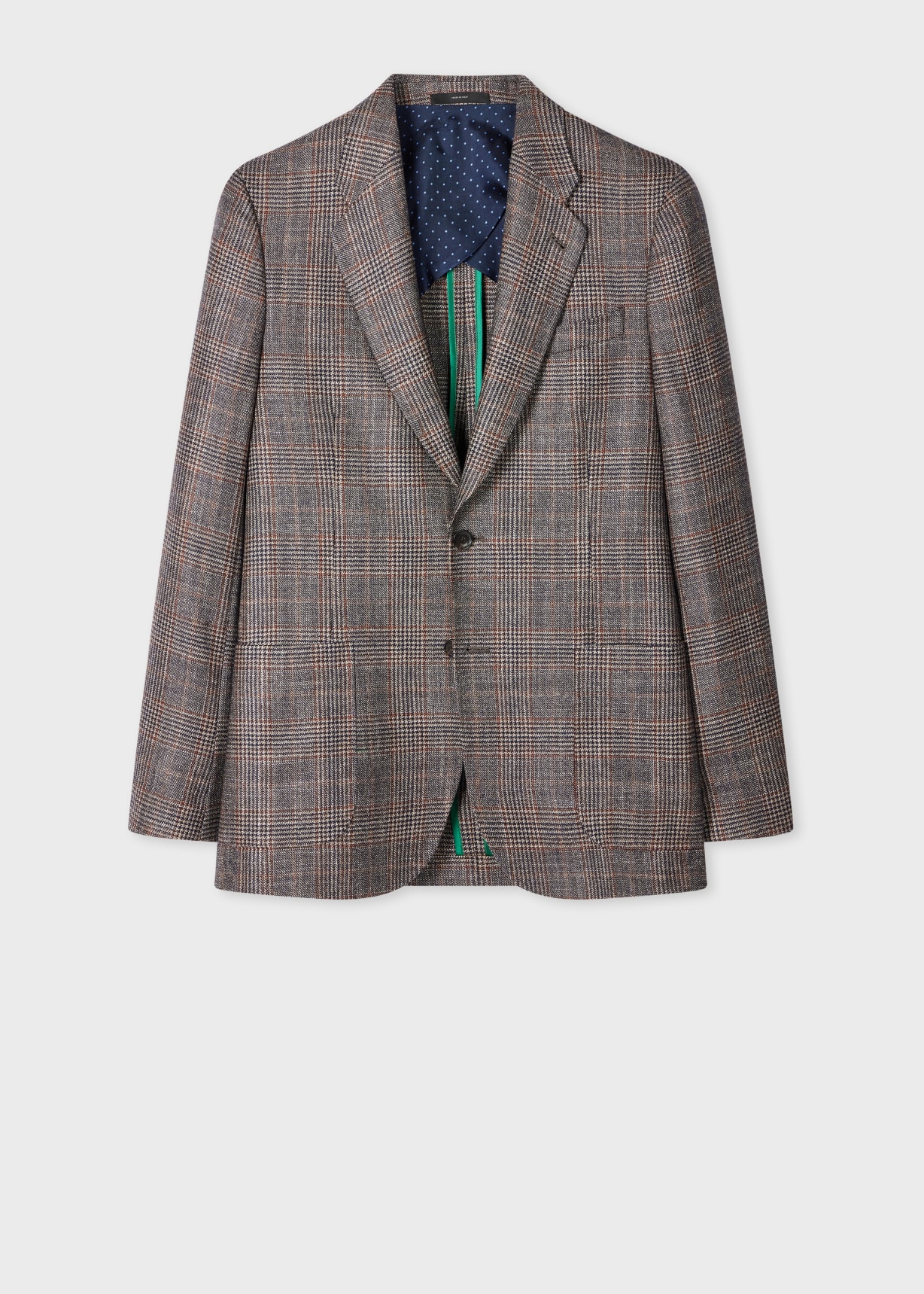 Men's Tan Check 'Silk Air' Buggy-Lined Blazer