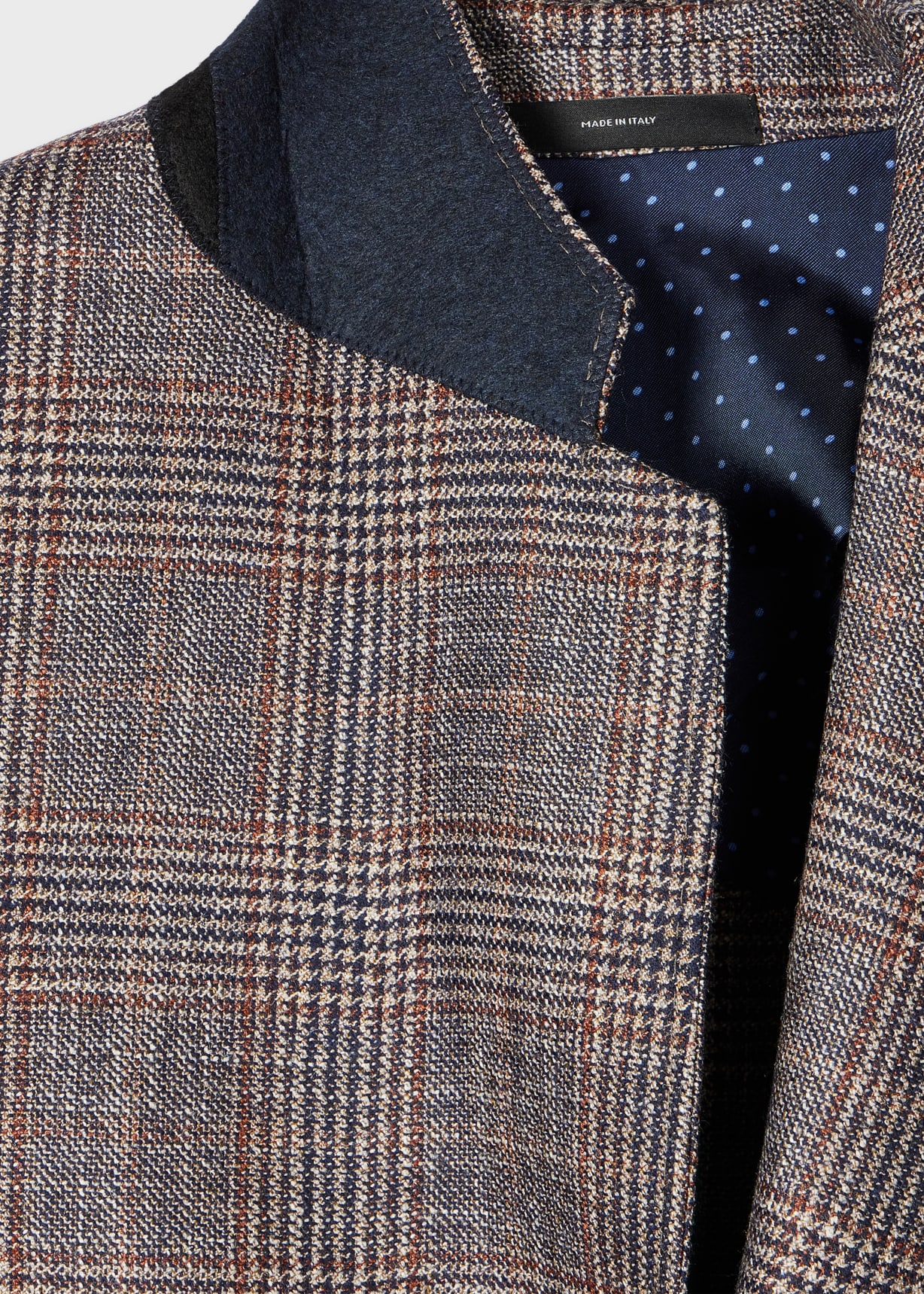 Men's Tan Check 'Silk Air' Buggy-Lined Blazer