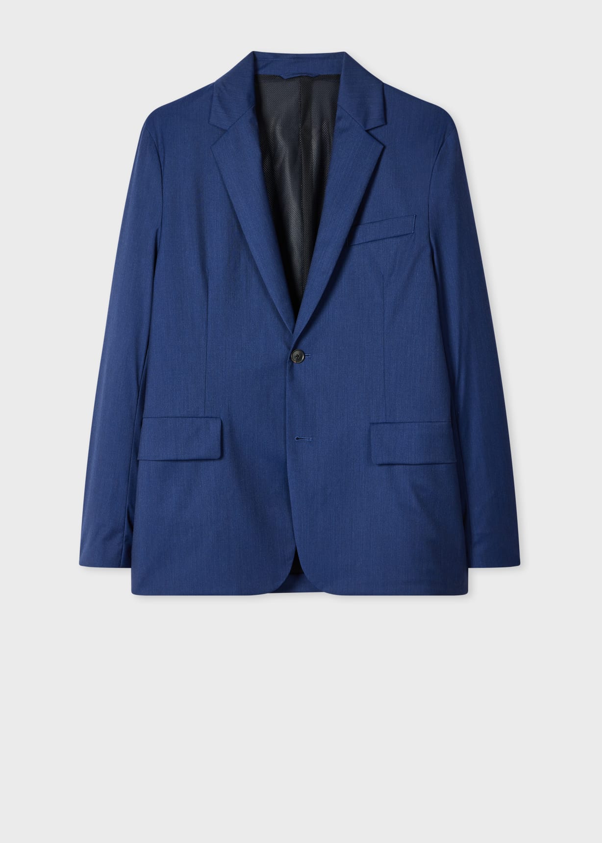 Men's Blue Melange 'Storm System' Wool Technical Blazer