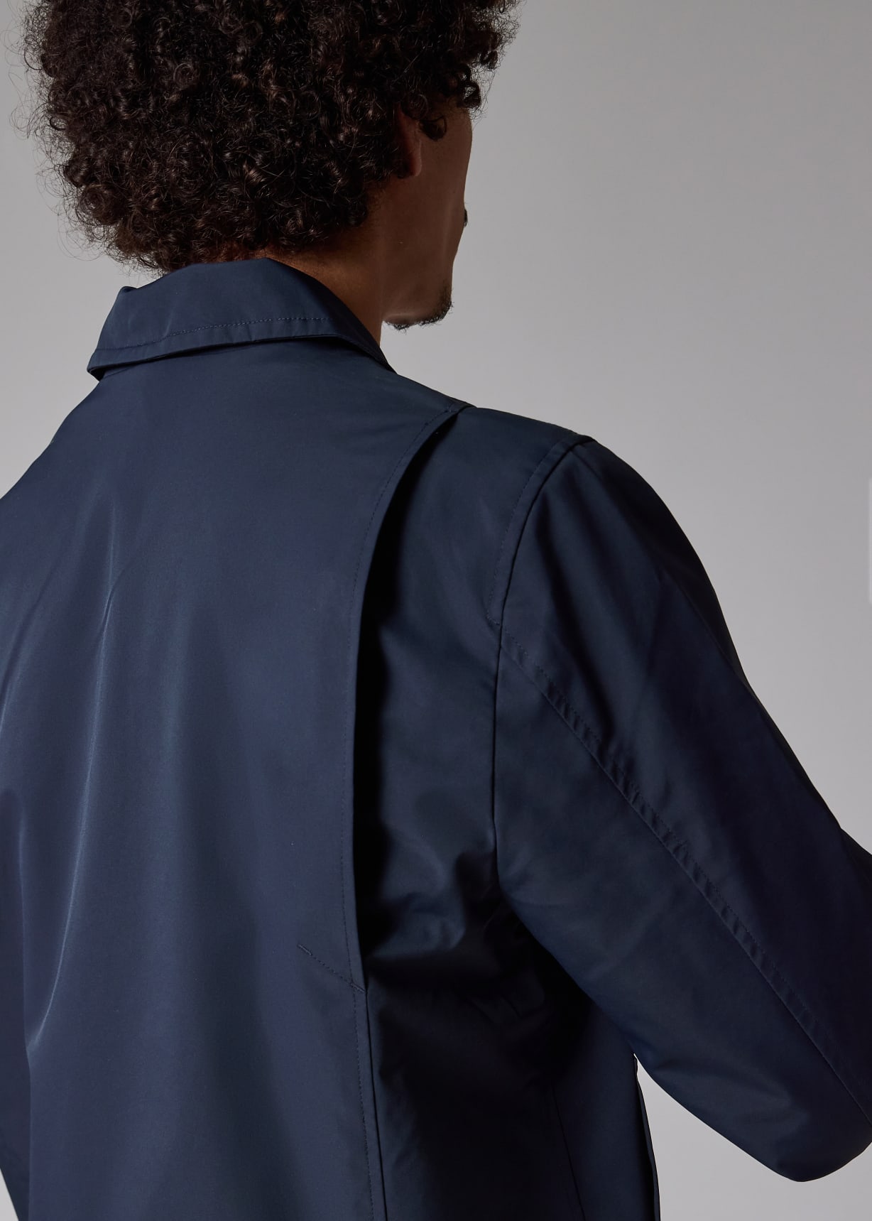Navy Recycled Polyester Zip Blouson Jacket