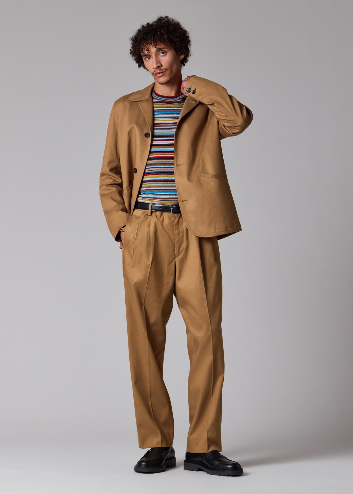 Men's Tan Lyocell-Cotton Twill Work Jacket