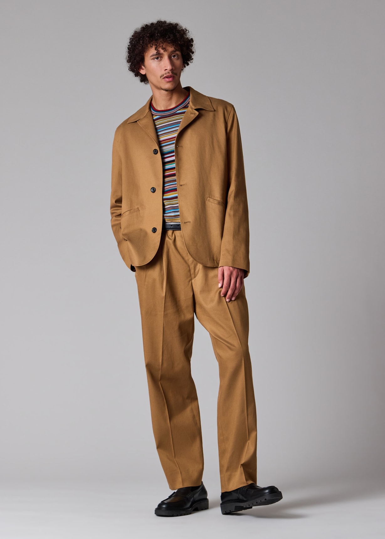 Men's Tan Lyocell-Cotton Twill Work Jacket
