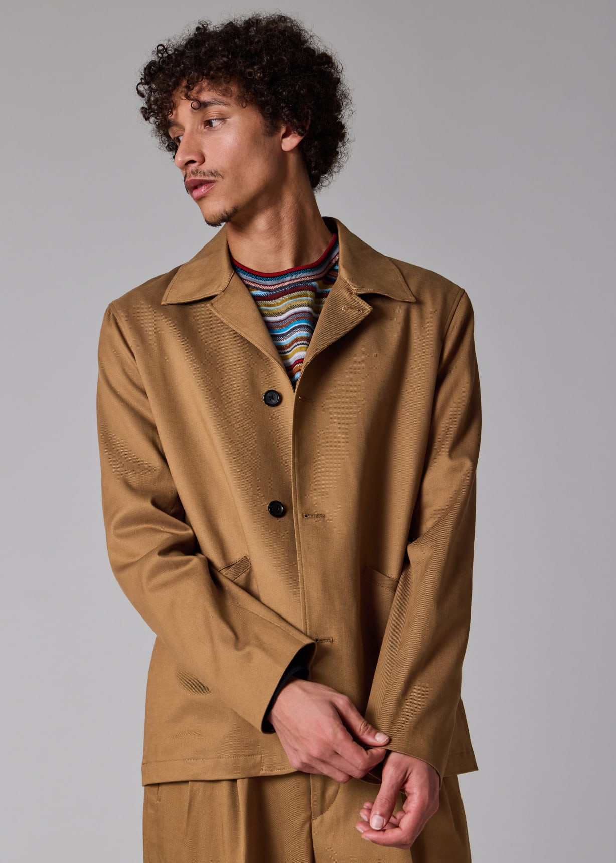 Men's Tan Lyocell-Cotton Twill Work Jacket